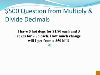 Decimal and Fraction Jeopardy - A Game for Developmental Math | PPTX