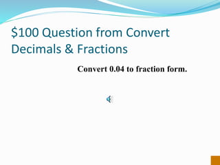 Decimal and Fraction Jeopardy - A Game for Developmental Math | PPTX