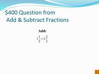 Decimal and Fraction Jeopardy - A Game for Developmental Math | PPTX