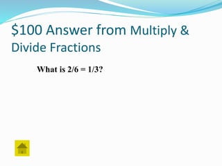 Decimal and Fraction Jeopardy - A Game for Developmental Math | PPTX