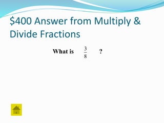 Decimal and Fraction Jeopardy - A Game for Developmental Math | PPTX