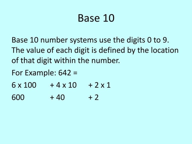 Decimal base 10 | PPTX