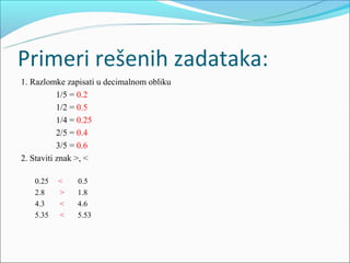 Decimalni brojevi 5.razred | PPT
