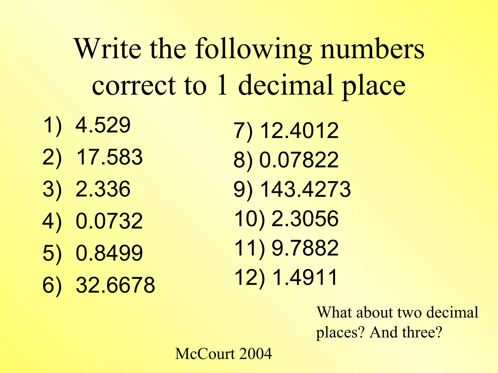 Decimal places | PPT
