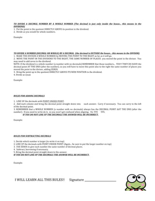 Decimal point rules pdf | PDF