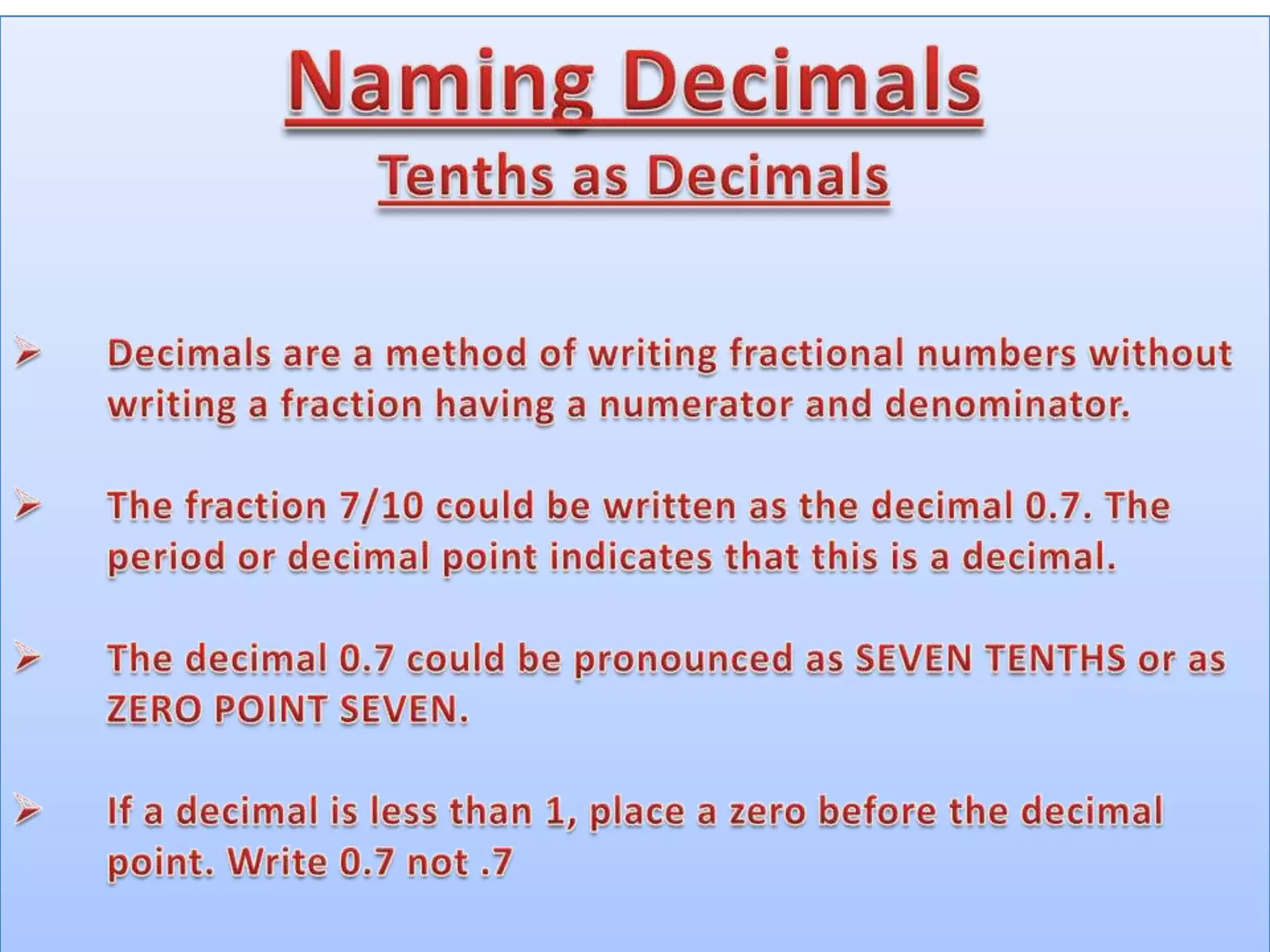 Decimal powerpoint presentation | PPTX