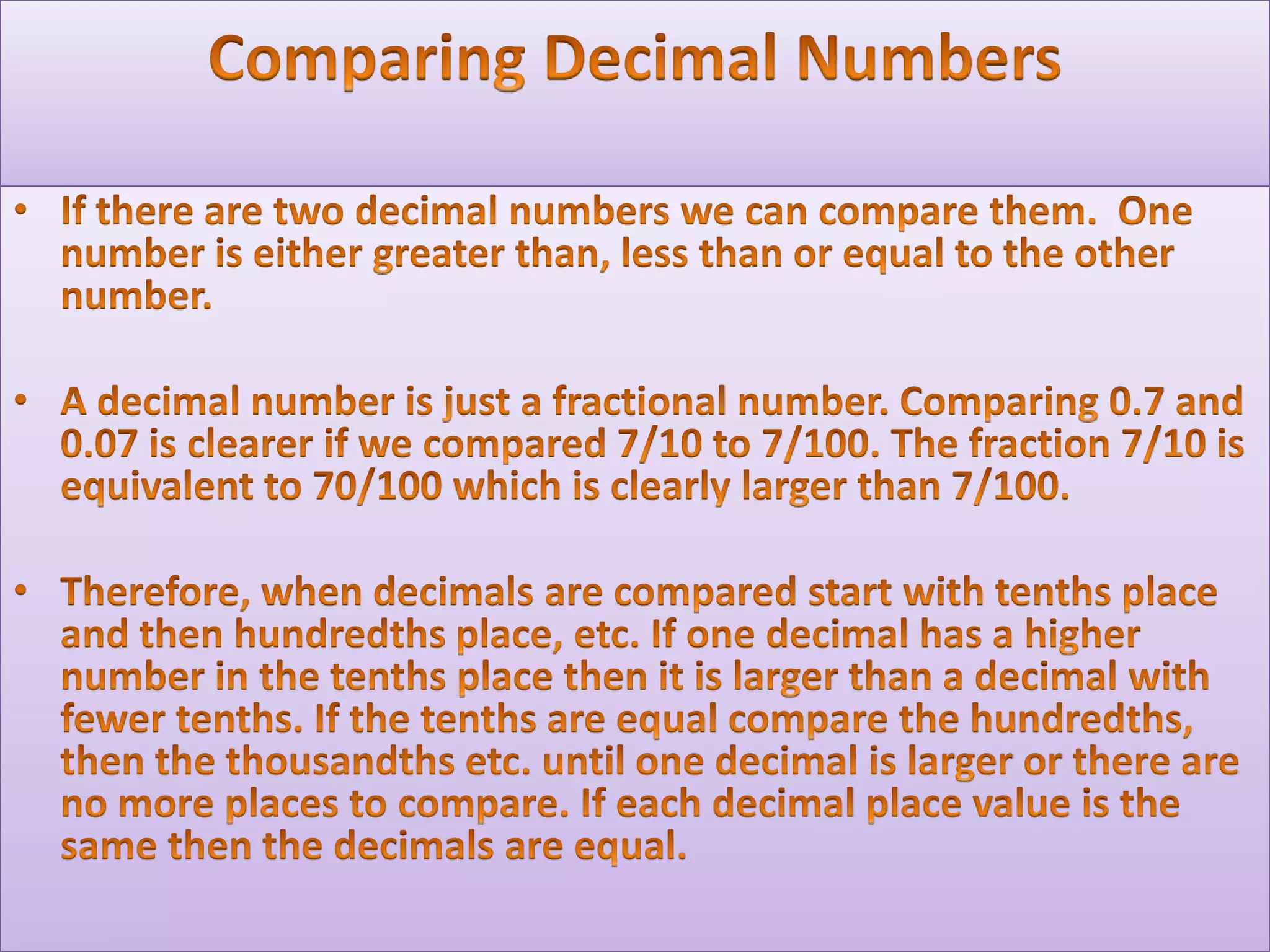 Decimal powerpoint presentation | PPTX