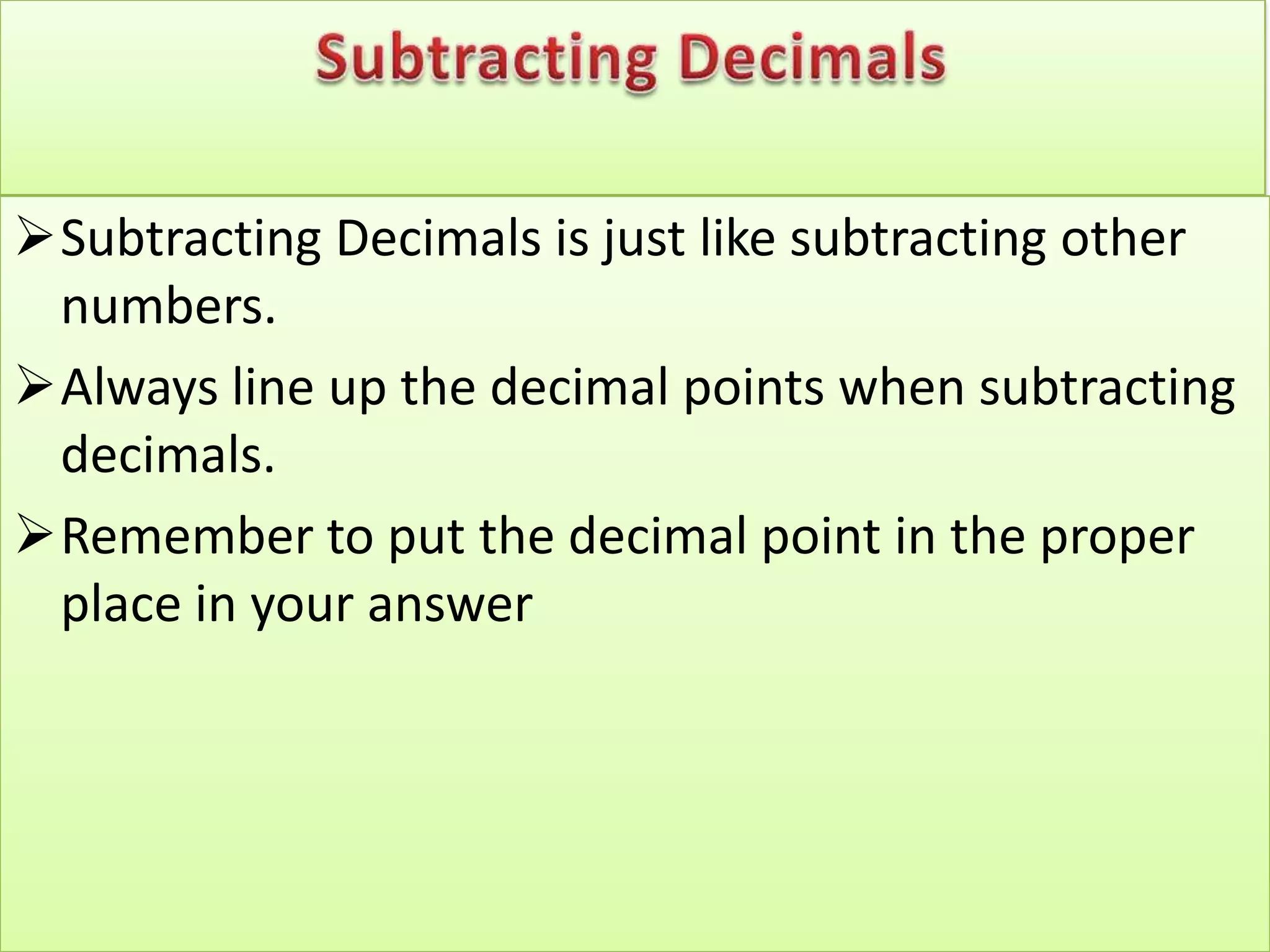 Decimal powerpoint presentation | PPTX