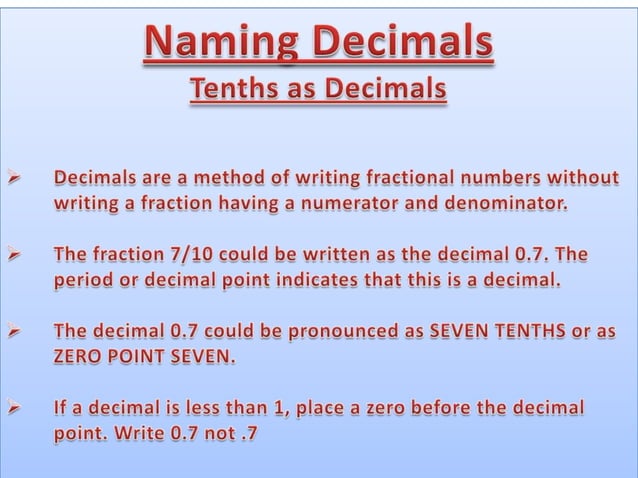 Decimal powerpoint presentation | PPTX
