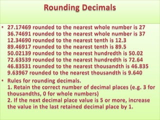 Decimal powerpoint presentation | PPTX