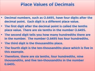 Decimal powerpoint presentation | PPTX