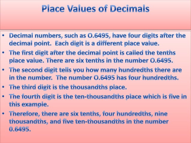 Decimal powerpoint presentation | PPTX