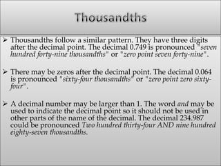 Decimal powerpoint presentation | PPTX