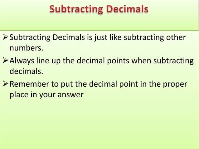 Decimal powerpoint presentation | PPTX