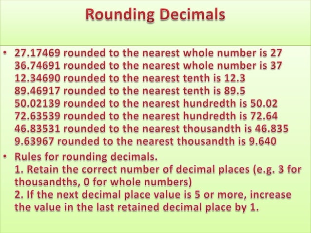 Decimal Powerpoint Presentation Ppt