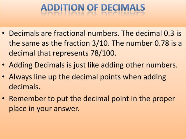 Decimal powerpoint presentation | PPT