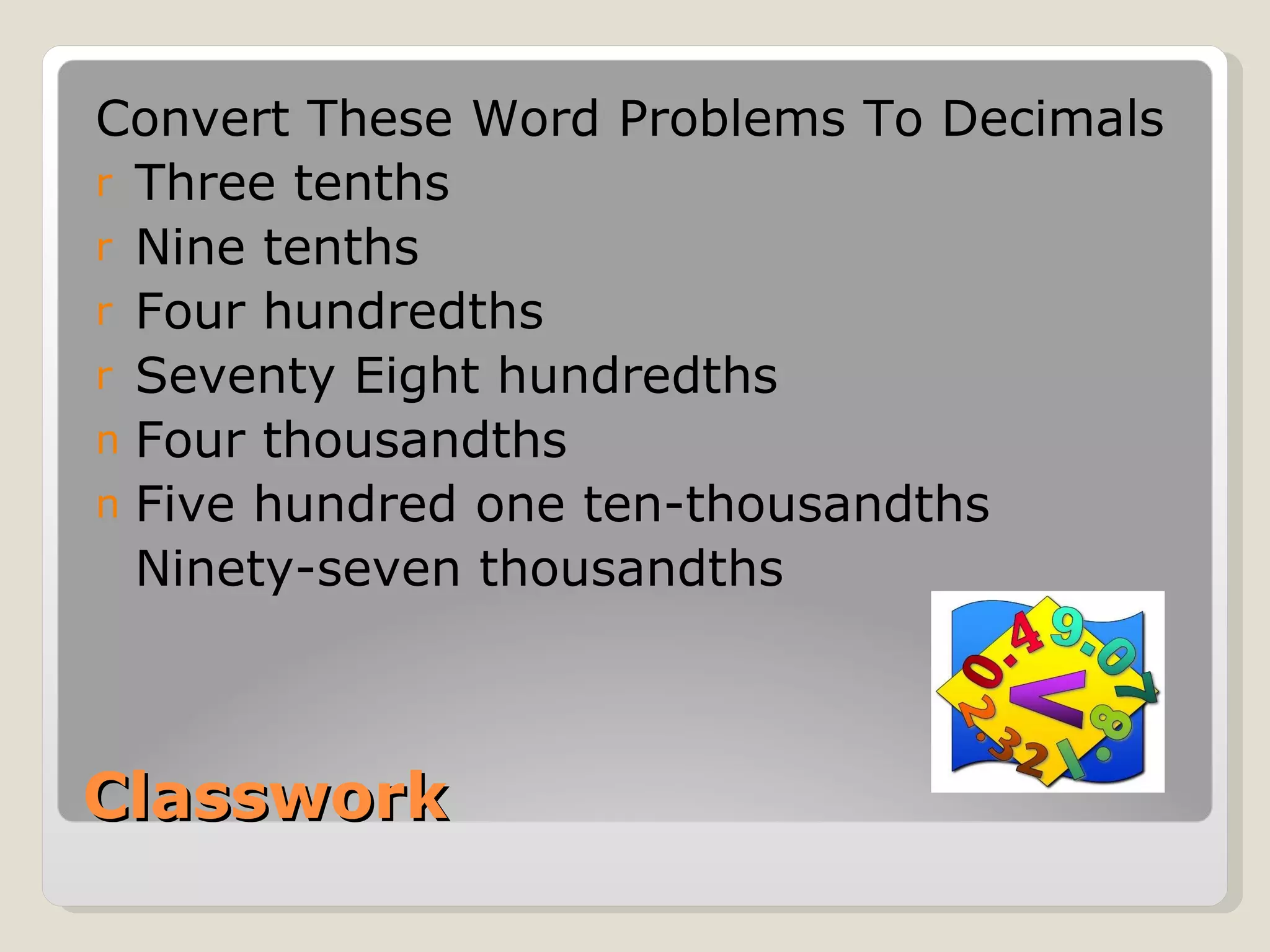 Decimal Presentation | PPT