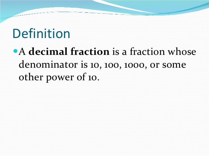 Decimals Decimals
