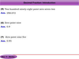 DecimalsFraction | PPT