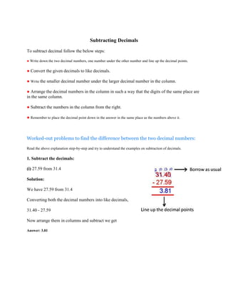 Decimals part 01 | PDF