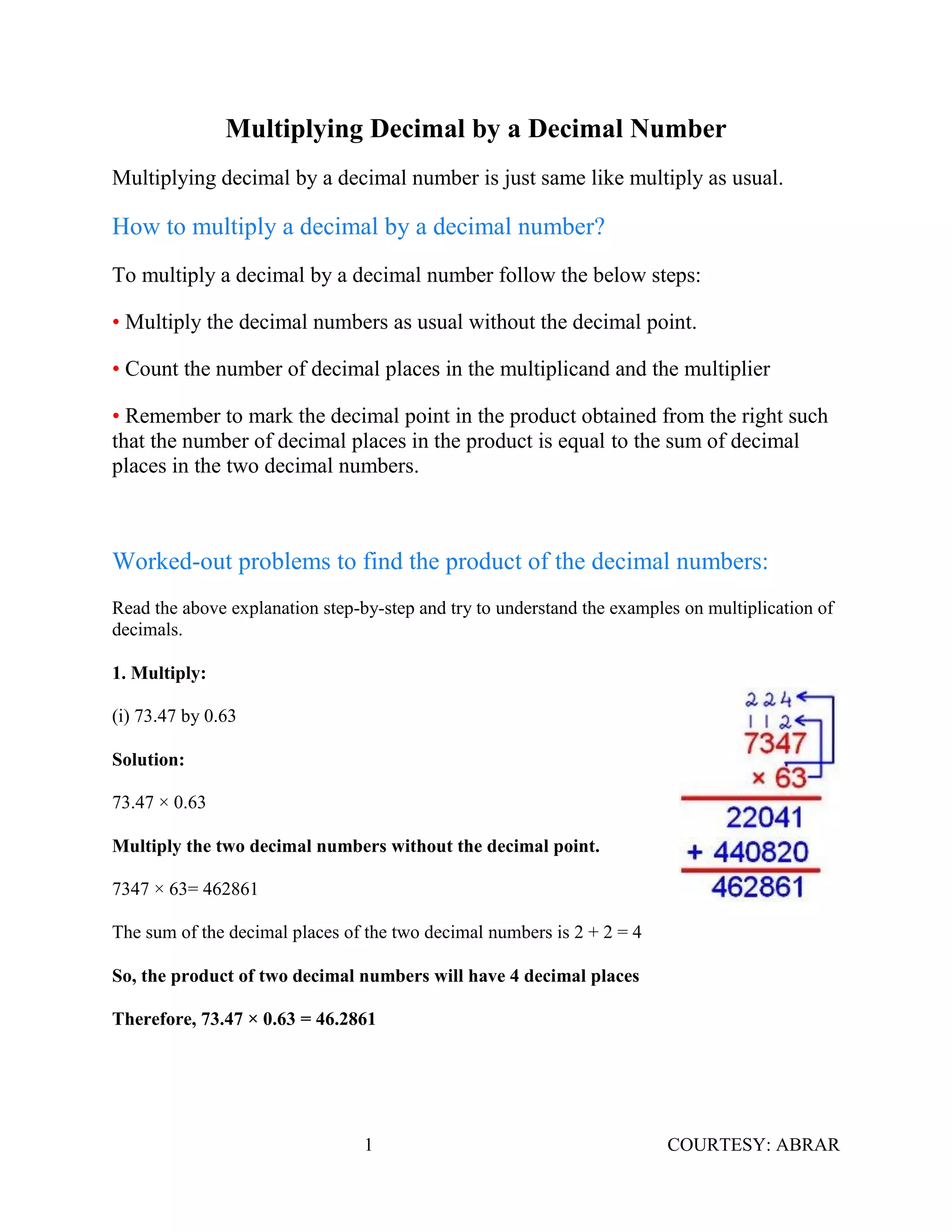 Decimals part 02 | PDF