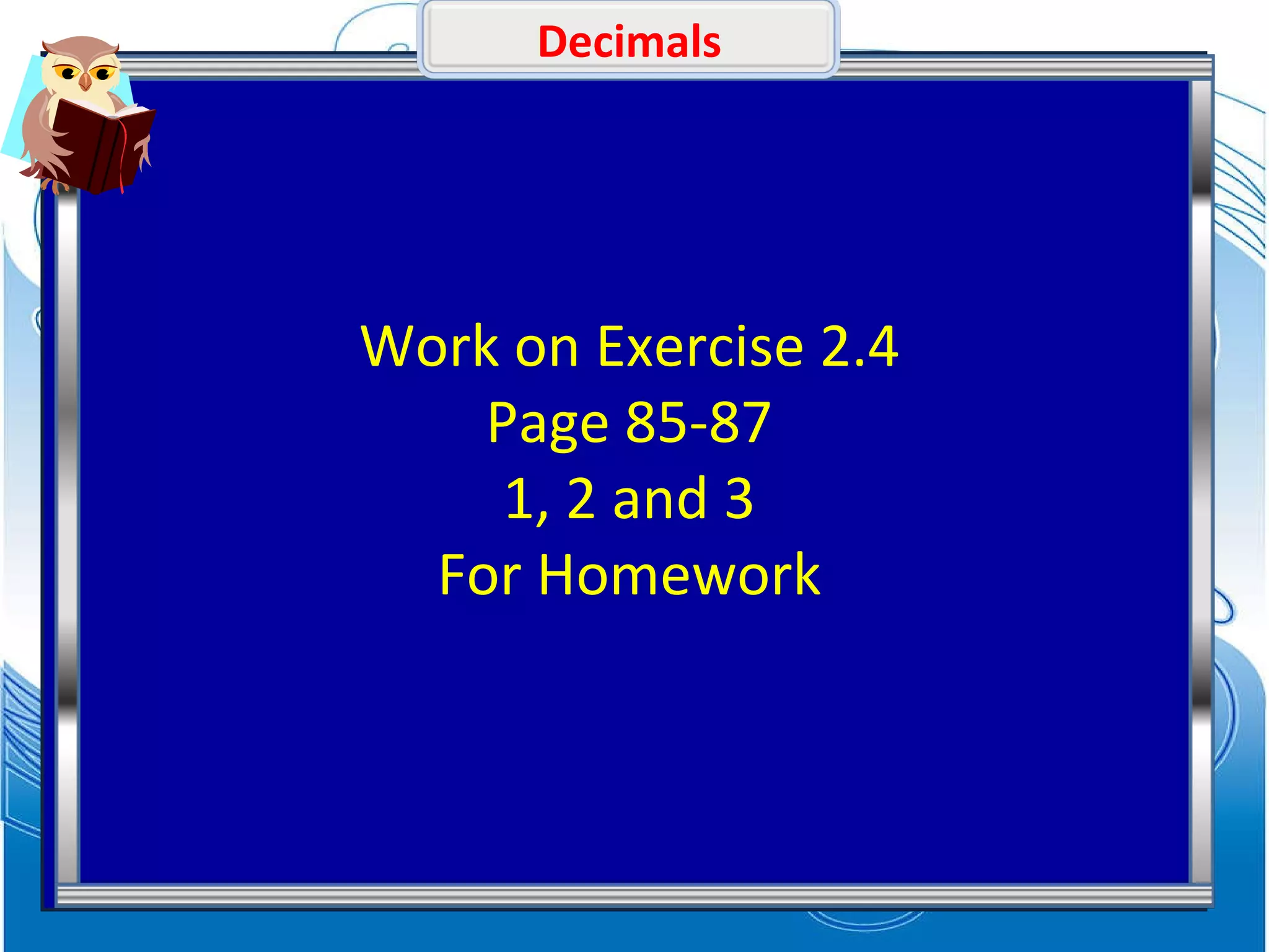 Decimals Problem Solving | PPT