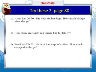 Decimals Problem Solving | PPT