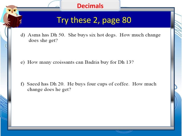 Decimals Problem Solving | PPT