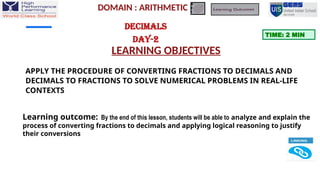 Decimals - Session. Ppt for grade 6 students | PPTX