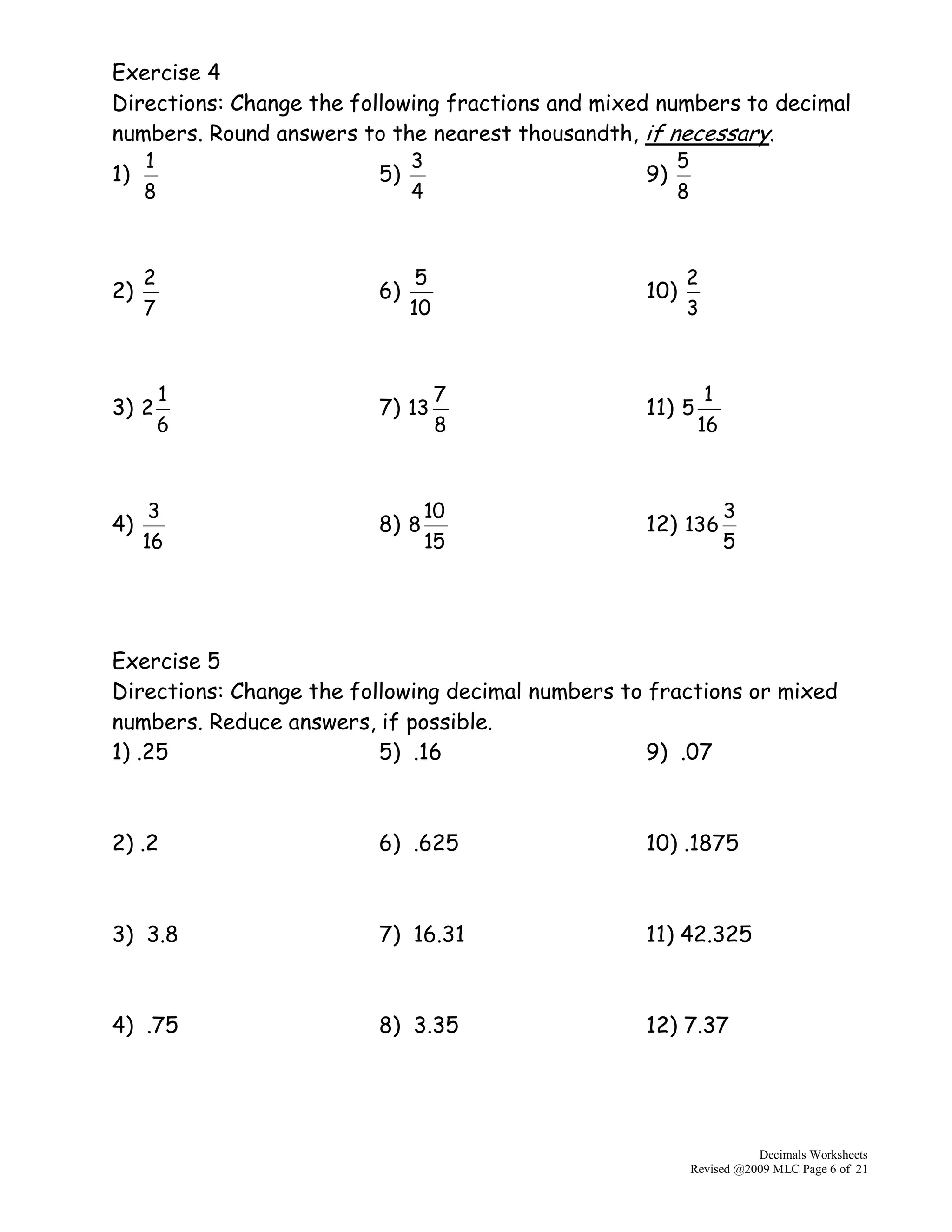 FS Maths Level 2- March 08, 2023 (Decimals).4 | PDF