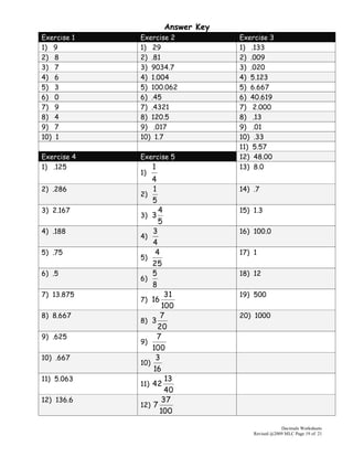 FS Maths Level 2- March 08, 2023 (Decimals).4 | PDF