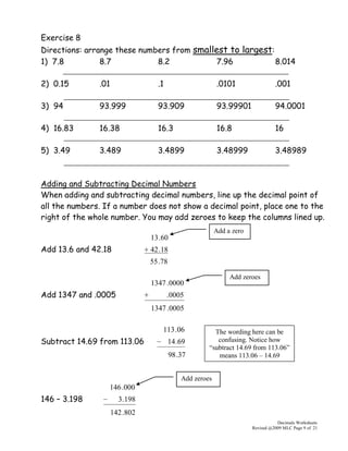 FS Maths Level 2- March 08, 2023 (Decimals).4 | PDF