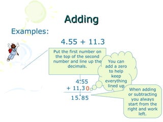 Decimals Add and Subtract | PPT