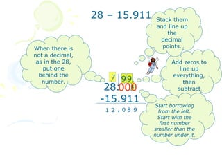 Decimals Add and Subtract | PPT