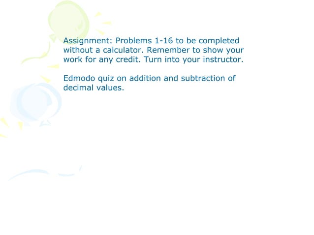 Decimals Add and Subtract | PPT