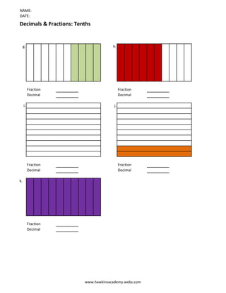 Decimals and fractions | XLSX