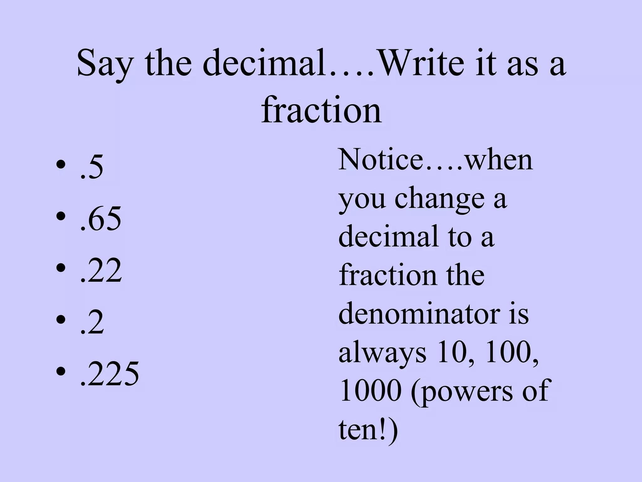 Decimals and fractions | PPT