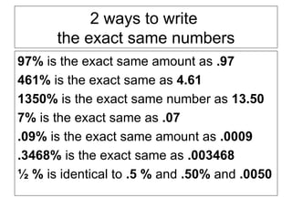Decimals And Percents | PPT
