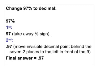 Decimals And Percents | PPT