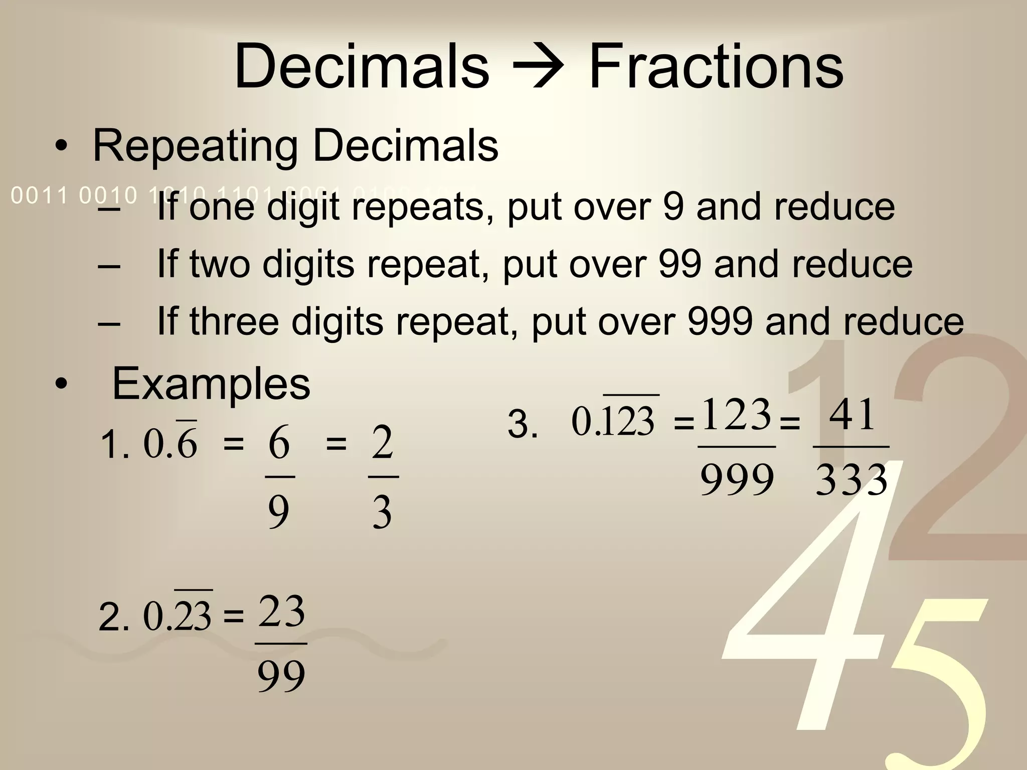 Decimals, fractions, and percents | PPT