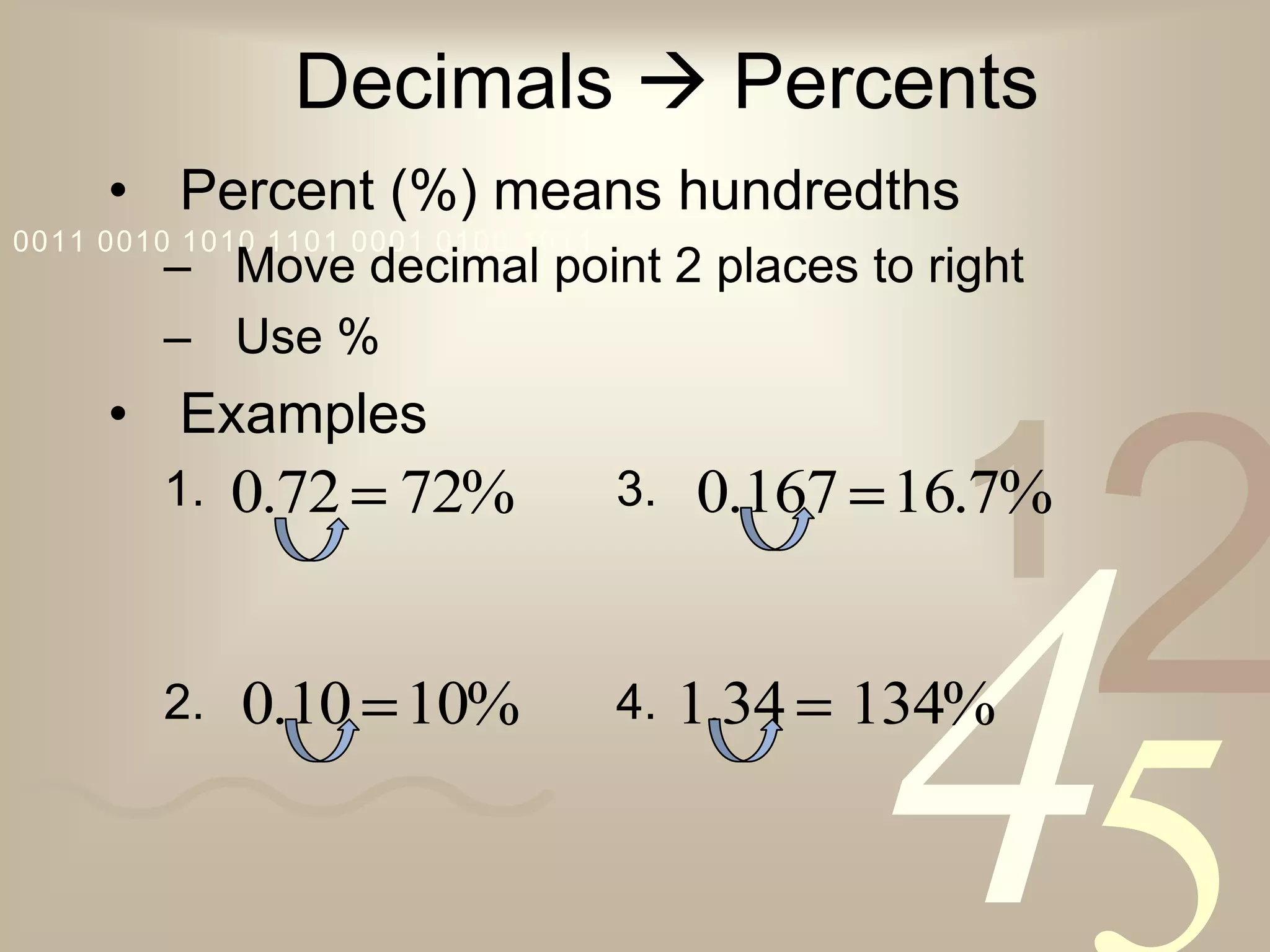 Decimals, fractions, and percents | PPT