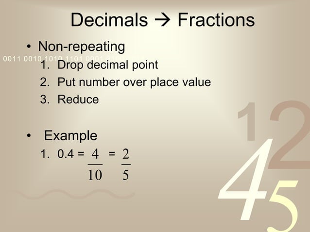 Decimals, fractions, and percents | PPT