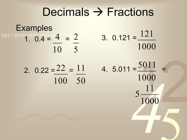 Decimals, fractions, and percents | PPT