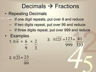 Decimals, fractions, and percents | PPT