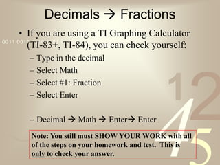 Decimals, fractions, and percents | PPT