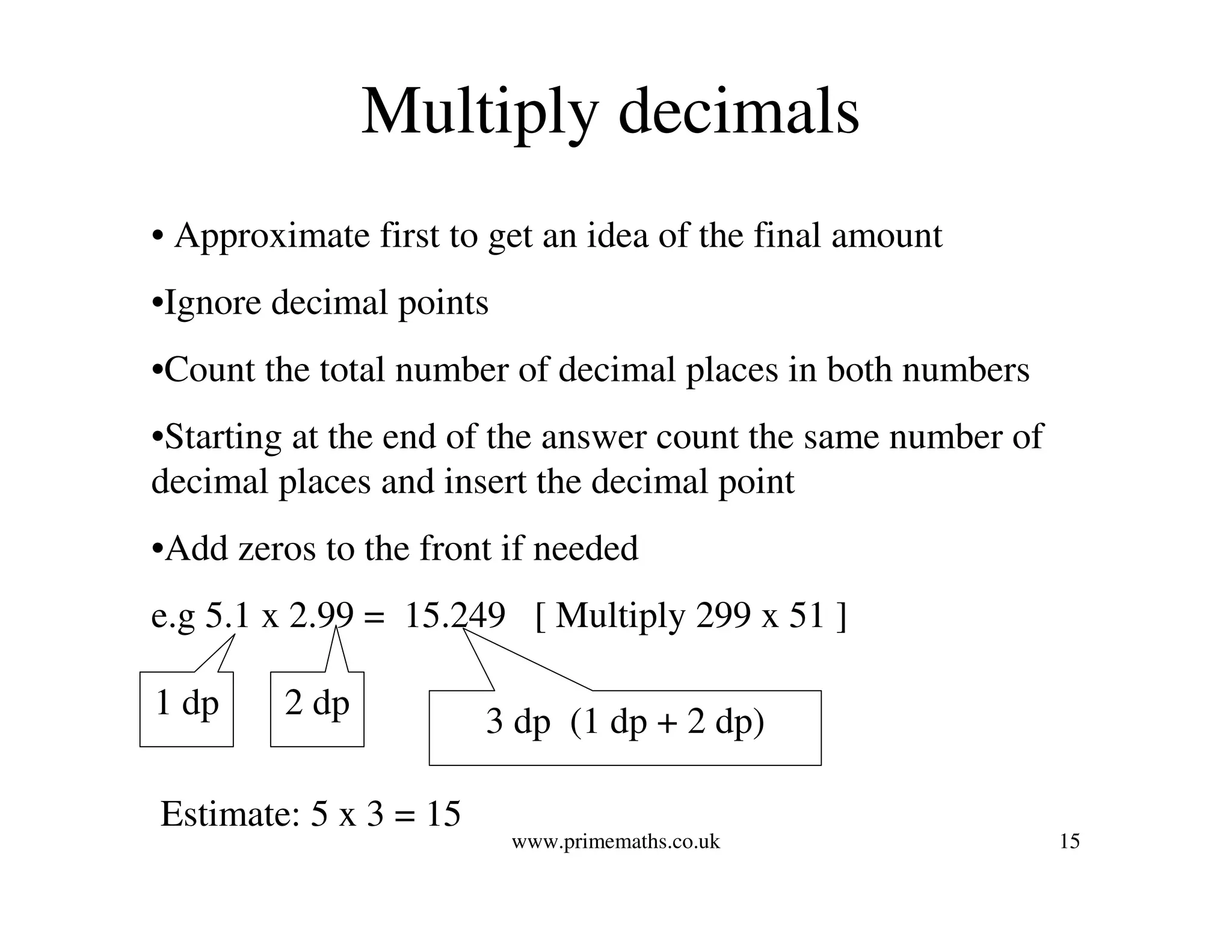 Decimals (www.primemaths.co.uk) | PDF