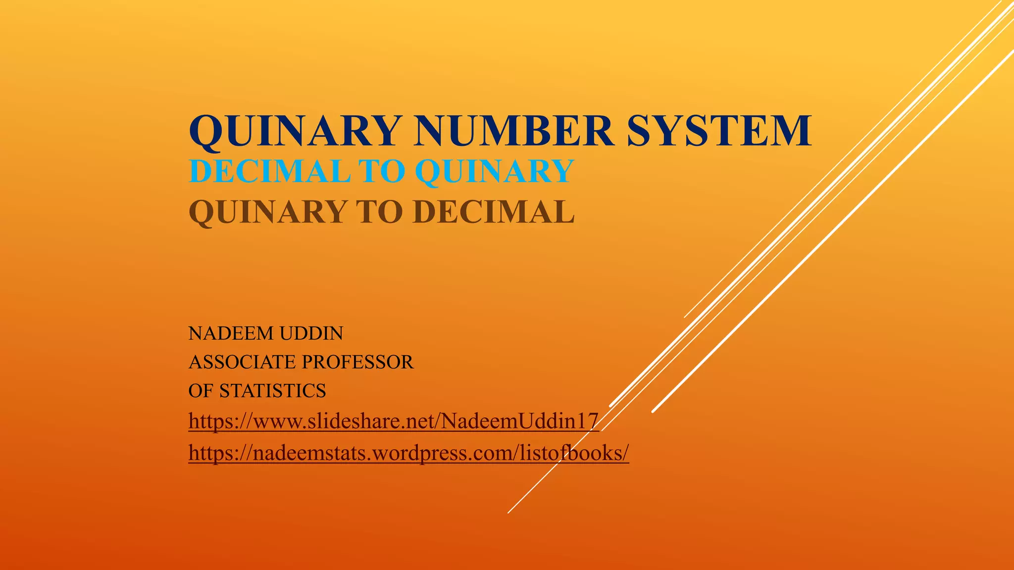 Decimal to quinary and quinary to decimal | PPT