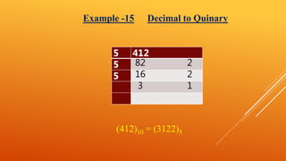 Decimal to quinary and quinary to decimal | PPT