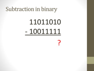 Decimal vs binary | PPTX | Computing | Technology & Computing