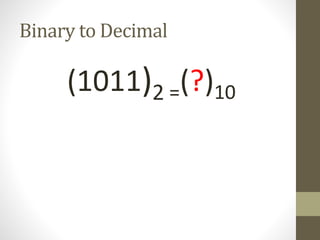 Decimal vs binary | PPTX | Computing | Technology & Computing